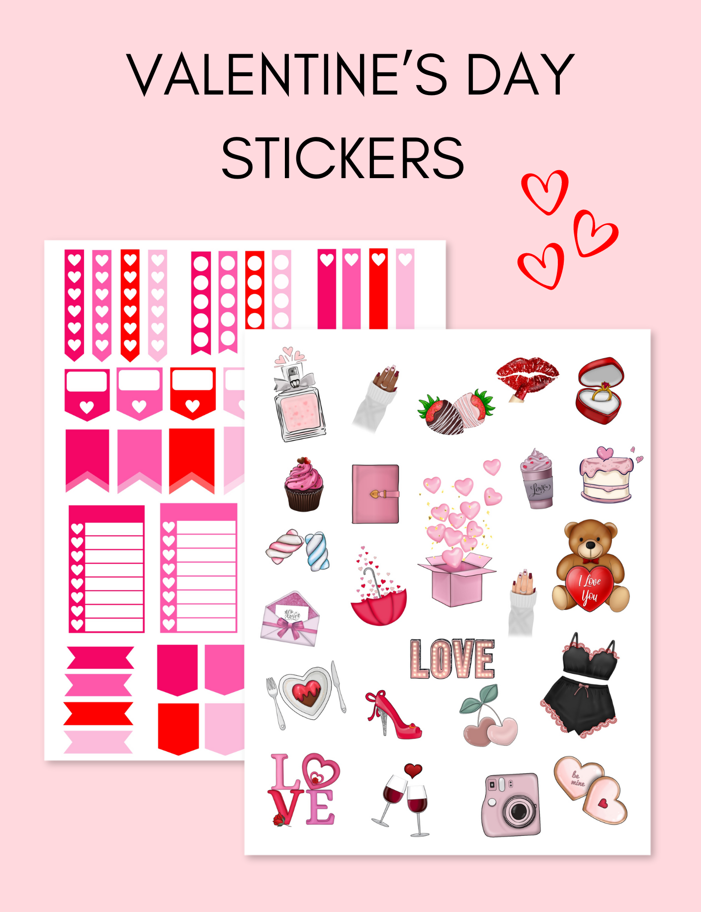 Digital Valentine's Day Stickers – Jessica Autumn Planners