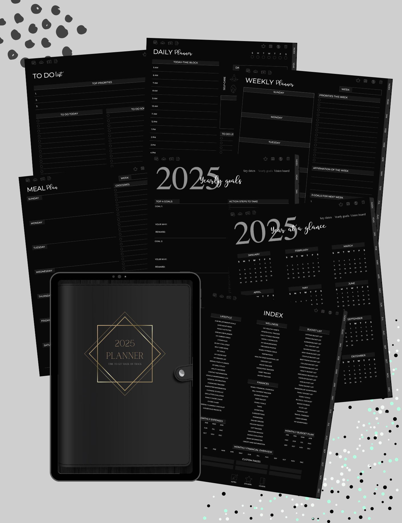 5-in-One Digital Planner Dark Mode (2025 & Undated) – Jessica Autumn ...