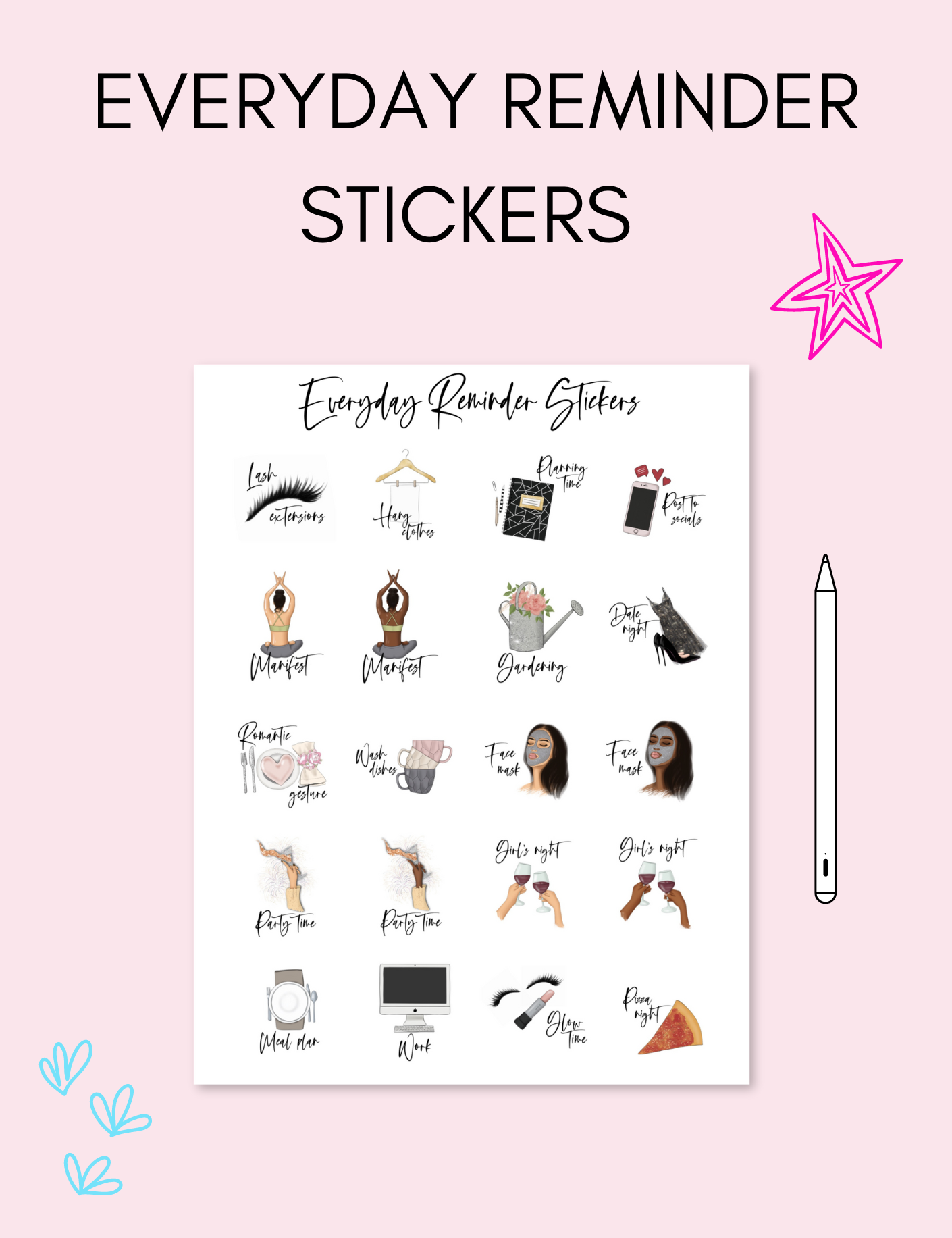Digital Everyday Reminder Stickers – Jessica Autumn Planners