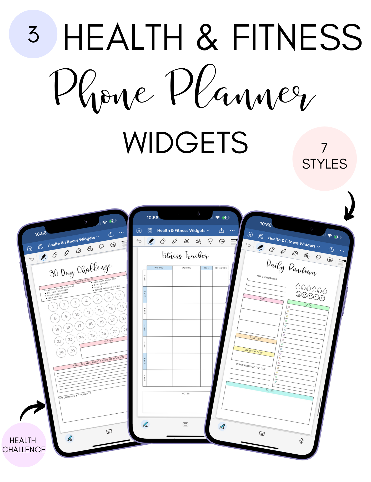 Digital Phone Planner Health & Fitness Widgets – Jessica Autumn Planners