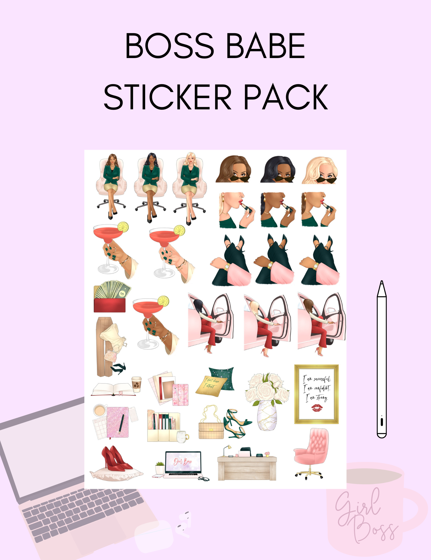 Boss Babe Sticker Pack – Jessica Autumn Planners